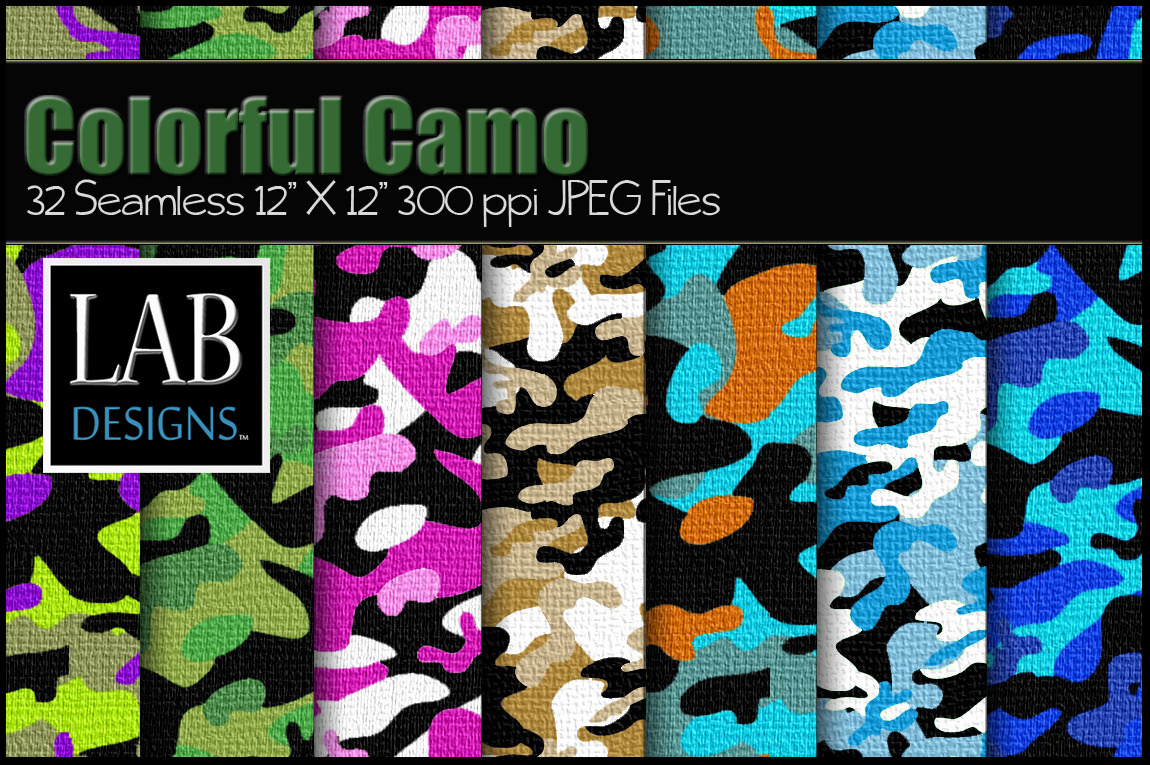 32 Seamless Camouflage Textures, a Texture Graphic by Lab Designs