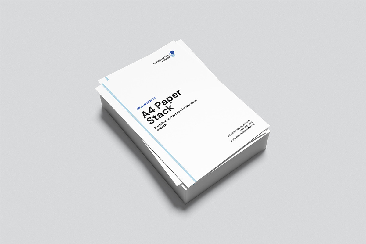 High Quality A4 Paper Stack Mockup, a Books & Magazine Mockup by swsi ...