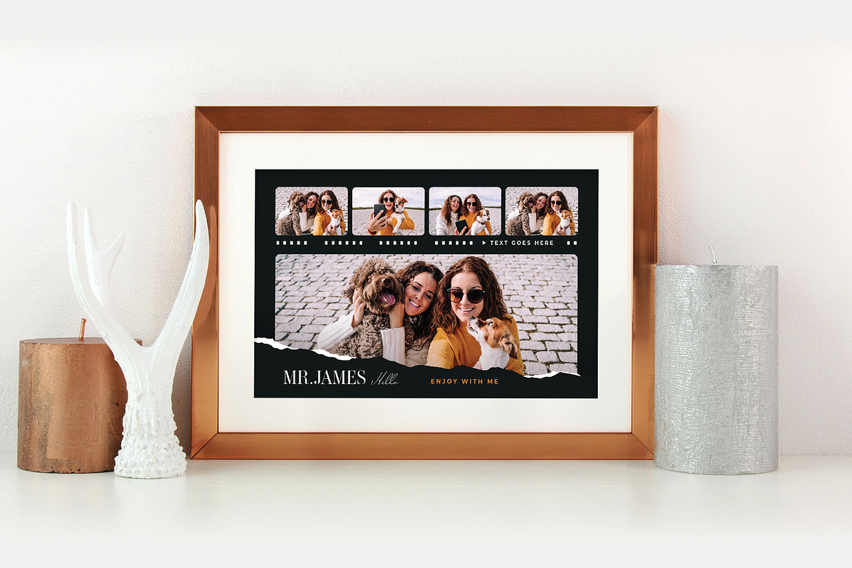 Vintage Photo Collage Flyer Layout, a Flyer Template by BrandPacks ...