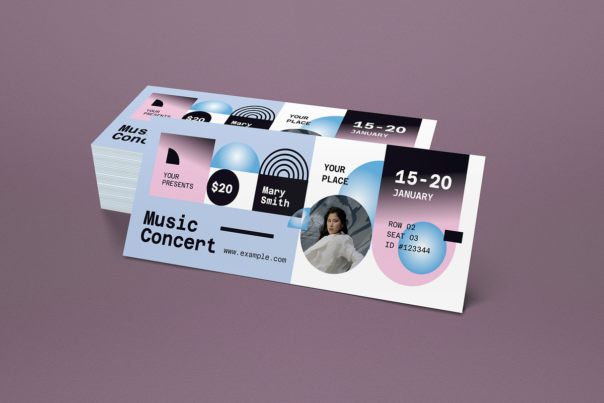 Concert Music Ticket, a Card Template by graphicook