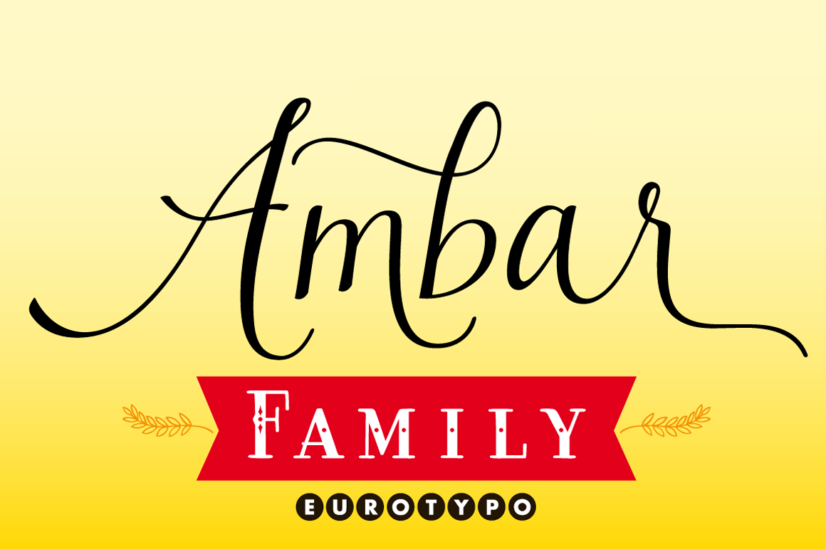 Ambar Family, a Script Font by Eurotypo