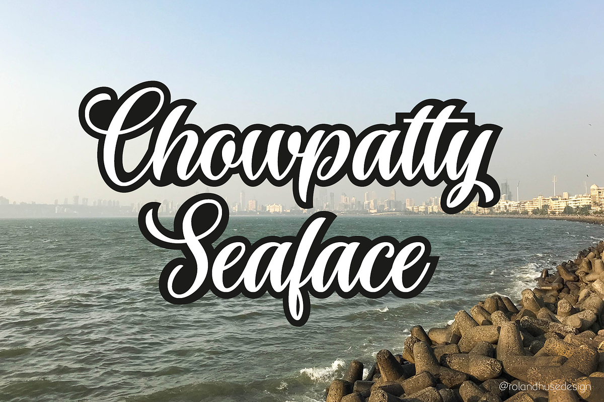The Mumbai Sticker, a Script Font by Roland Huse Design