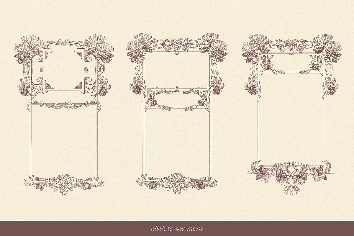 60 Victorian Floral Borders, a Background Graphic by Century Library