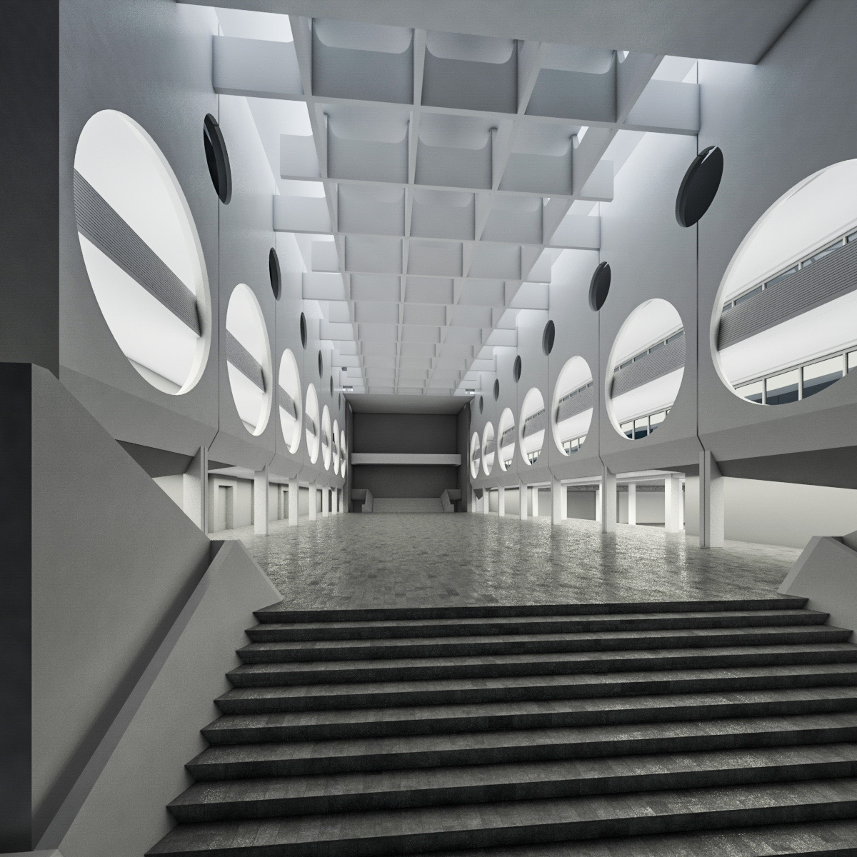 Public Hall Interior, an Architecture 3D Model by monogroup