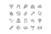 Line Party Icons, a Decorative Illustration by Davooda