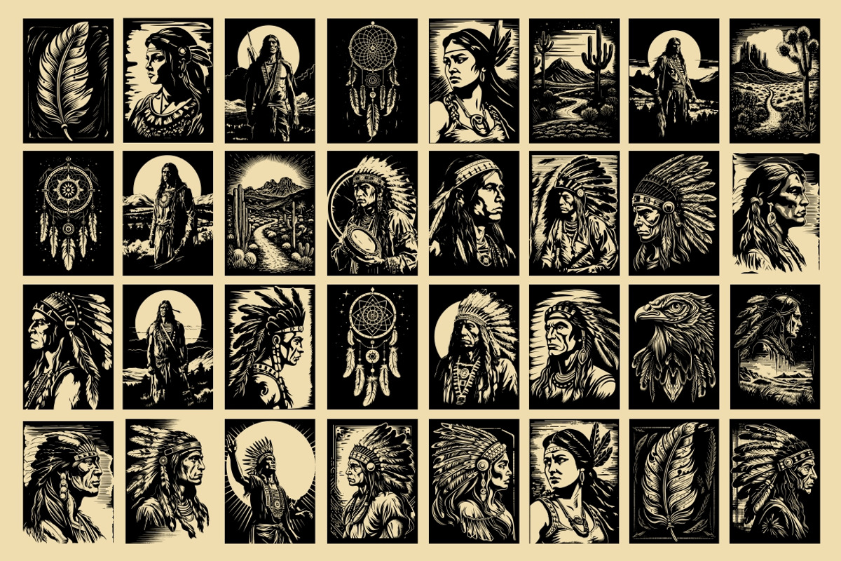 240 Native American illustrations