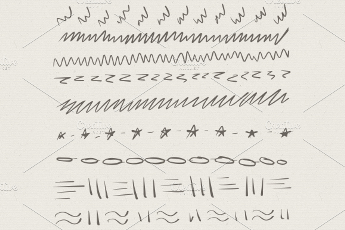45 Hand Drawn Vector Lines, an Illustration by Jamie Pickering