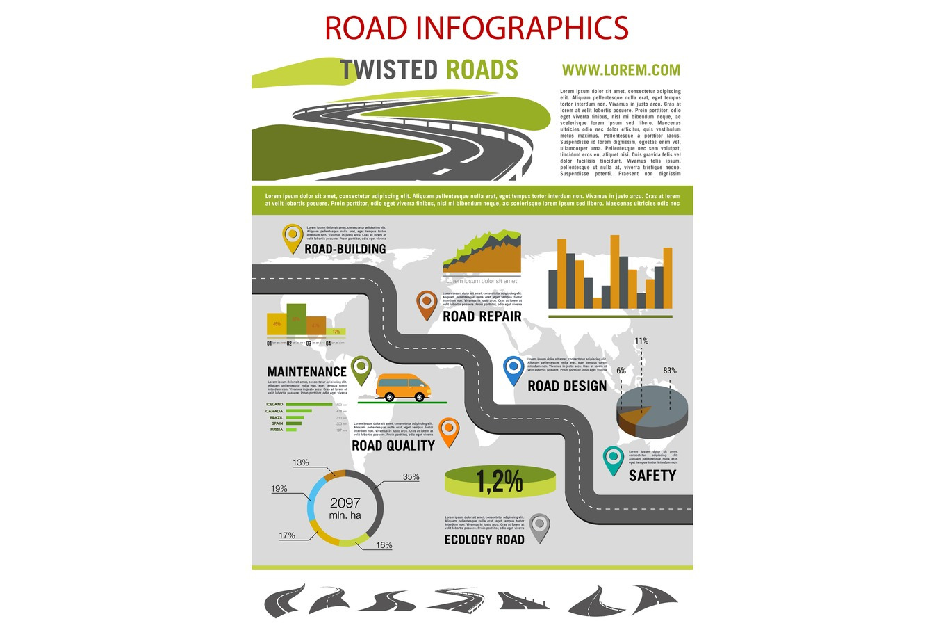 Road construction infographic template design, a Background Graphic by ...