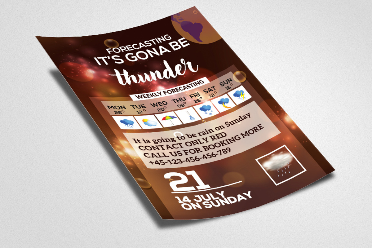 Weather Forecasting Flyer Templates, a Flyer Template by Psd Templates