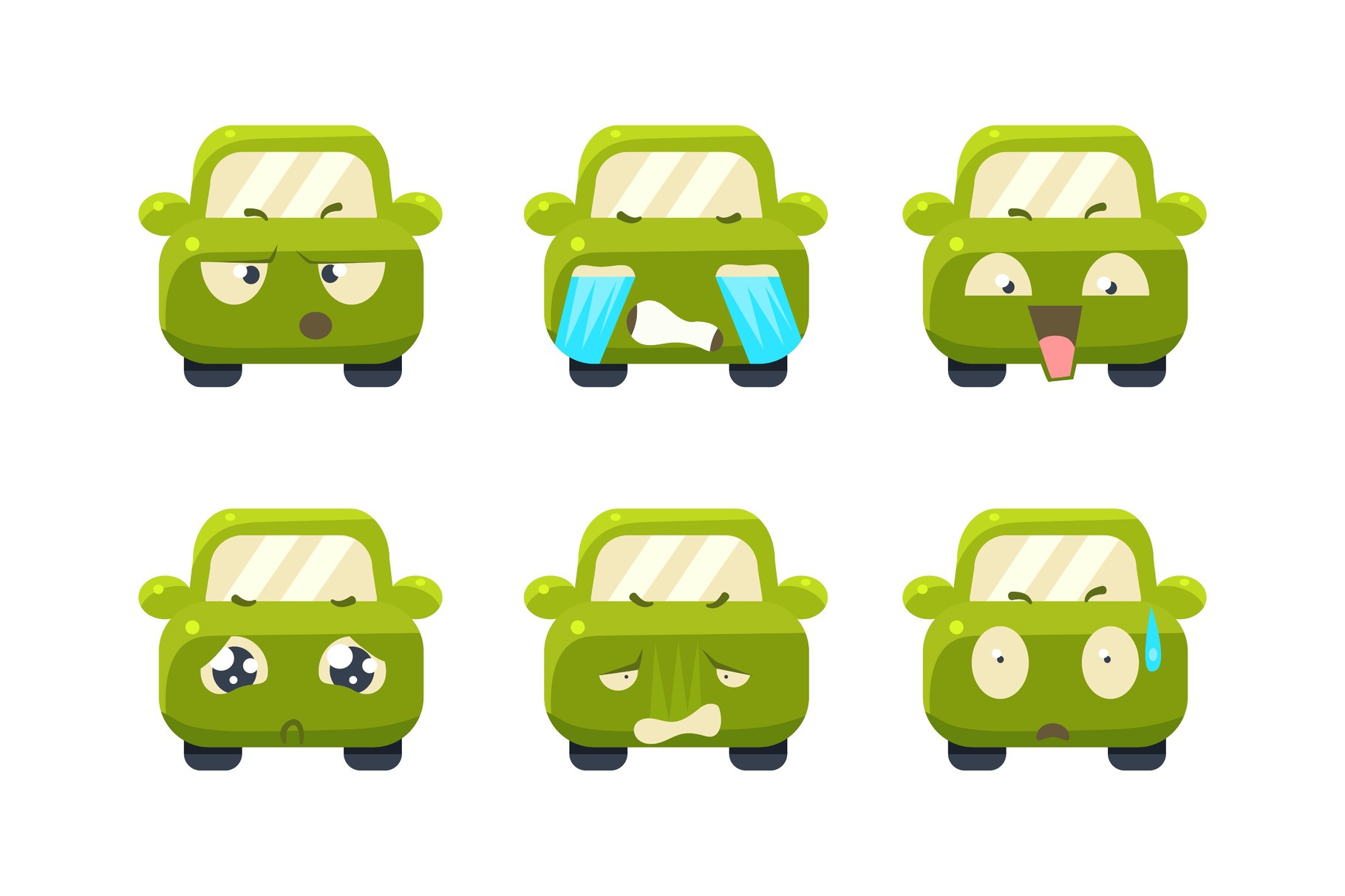 Collection of car emoticons, cute, a Transportation Illustration by ...