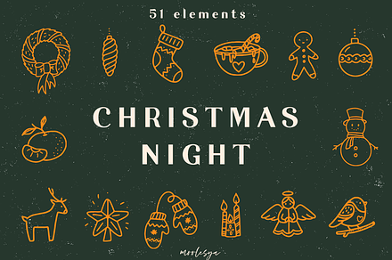 Outlined Christmas icons | Outline Icons ~ Creative Market