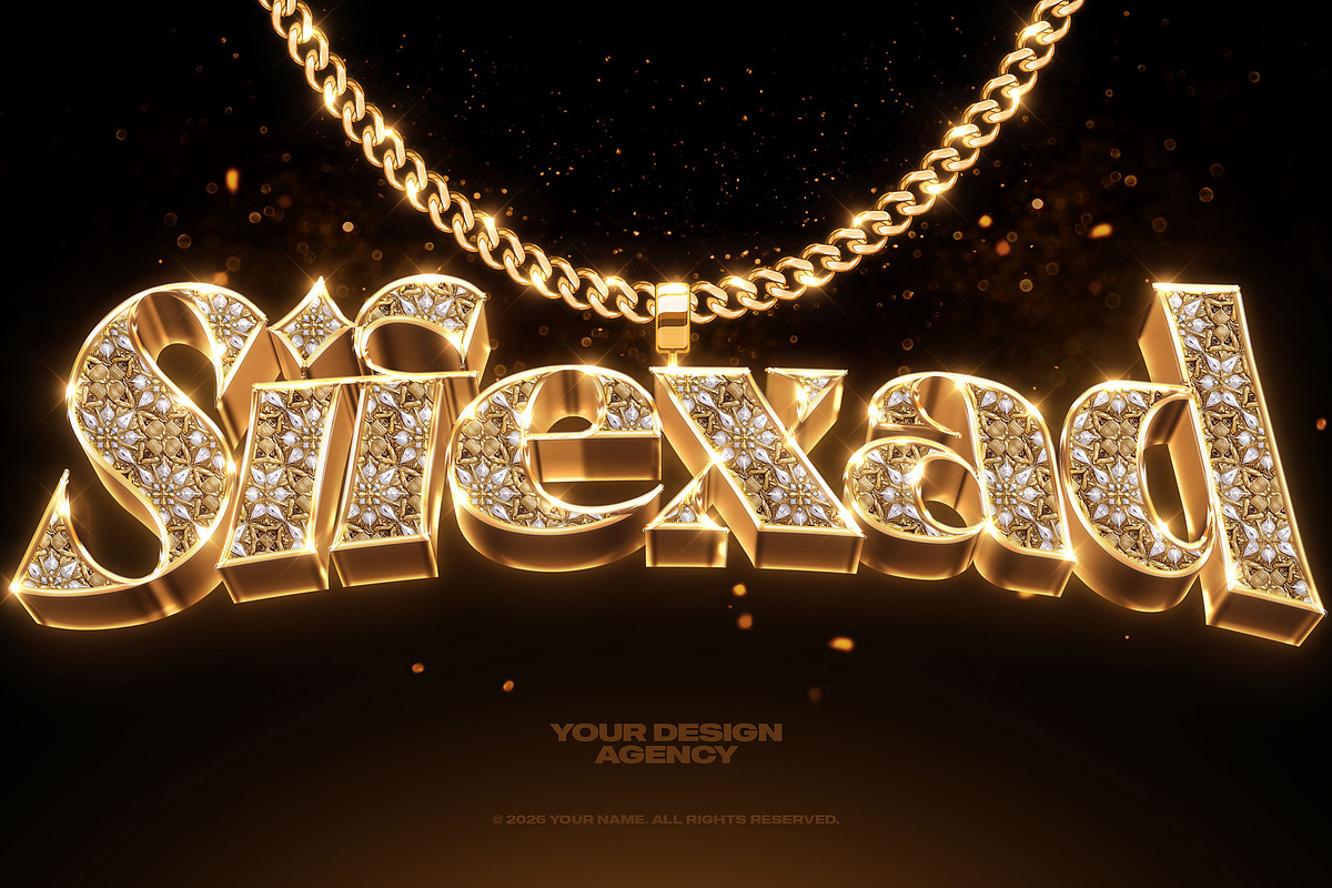 Bling Bling Gold Text Effects Vol 03, a Layer Style Add-On by Hyperpix ...