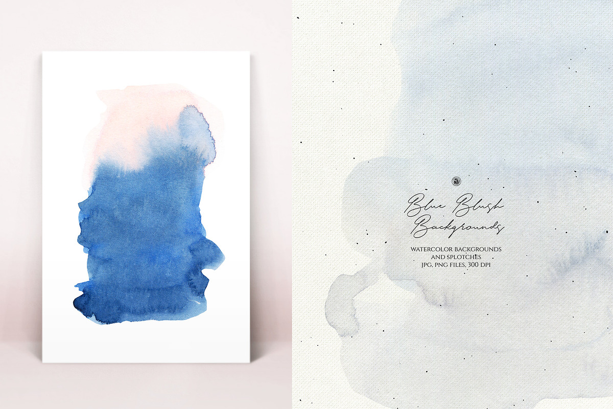 Blue Blush Watercolor Backgrounds, a Texture Graphic by Webvilla Studio