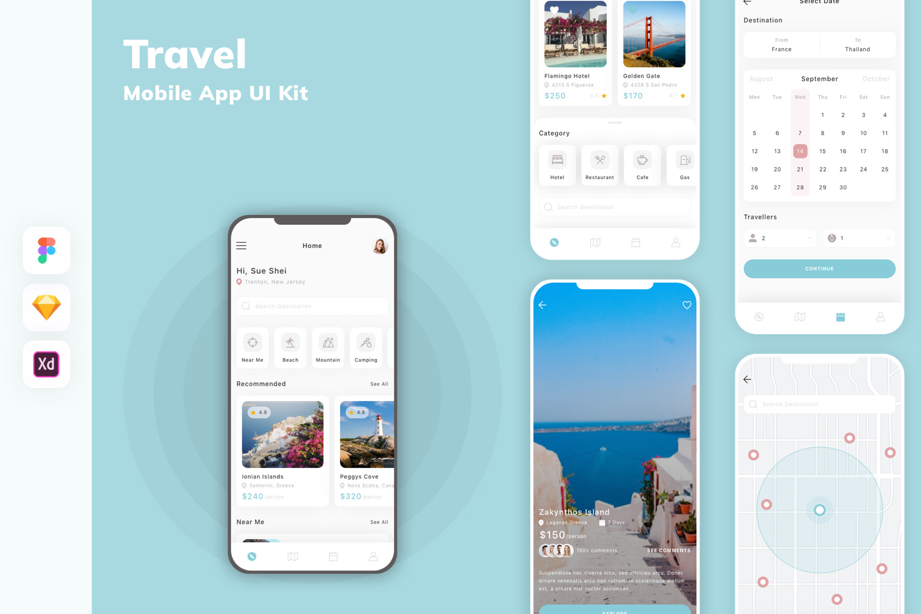 Travel Mobile App UI Kit, an UI Kit Template by uicube