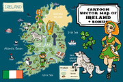 Cartoon map of Ireland +bonus, an Illustration by Nata Savina Art ...