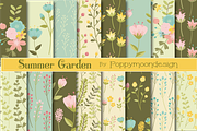 Summer garden papers, an Illustration by Poppymoondesign
