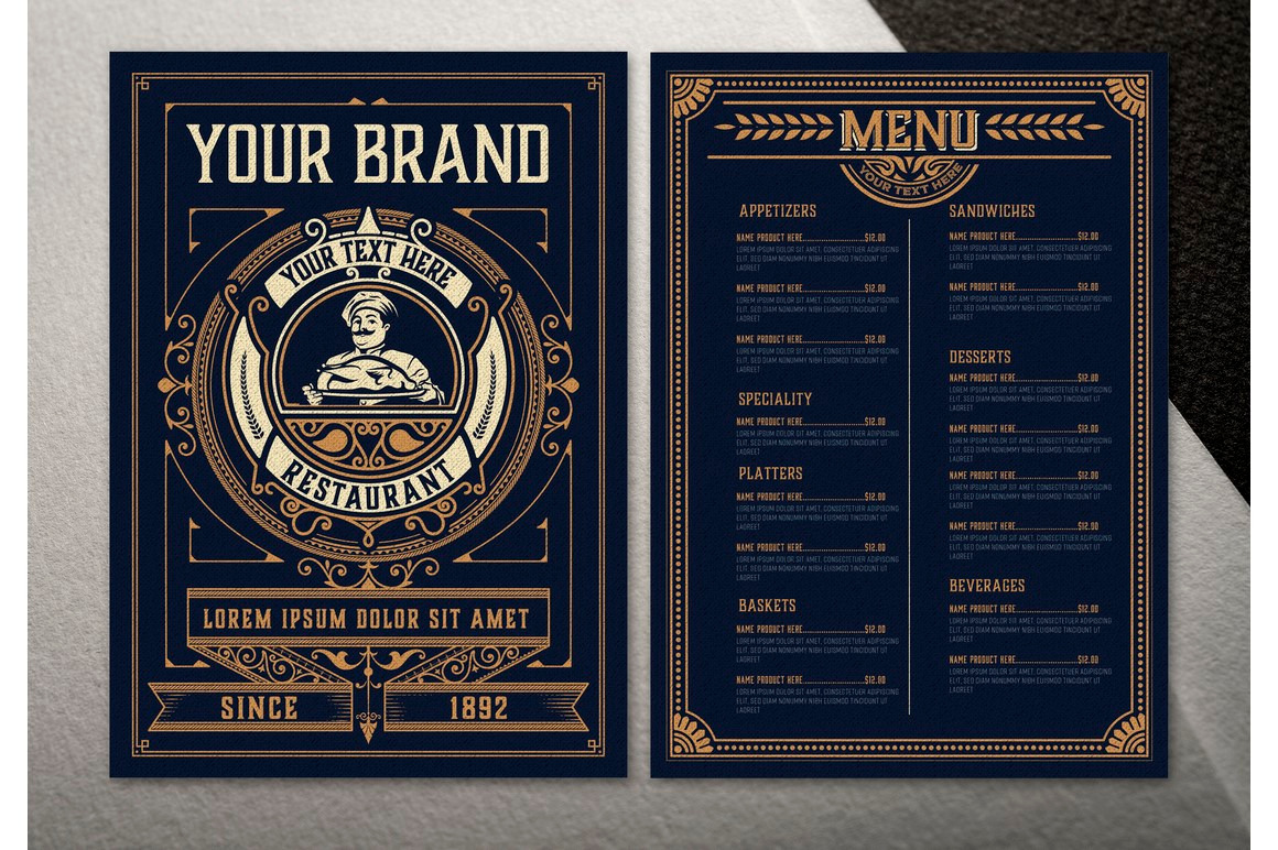 Restaurant Menu Layout, a Brochure Template by OneVectorStock
