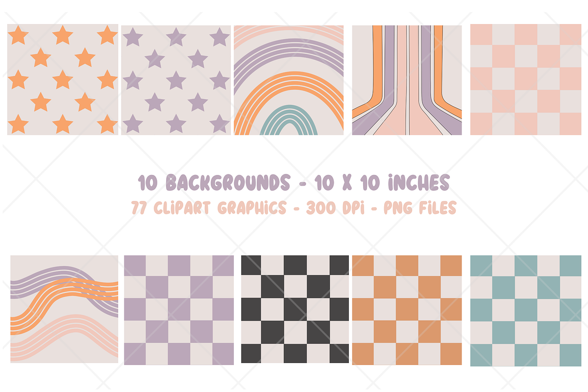 Groovy Pastel Halloween Clipart, a Graphic by Murphy & Frank