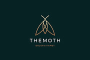 Moth logo. Modern line logotype., a Branding & Logo Template by lettett