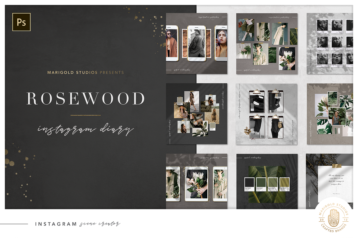 ROSEWOOD | Instagram Diary, a Social Media Template by Marigold Studios