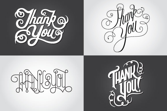 Thank You Vector Lettering, a Graphic by END
