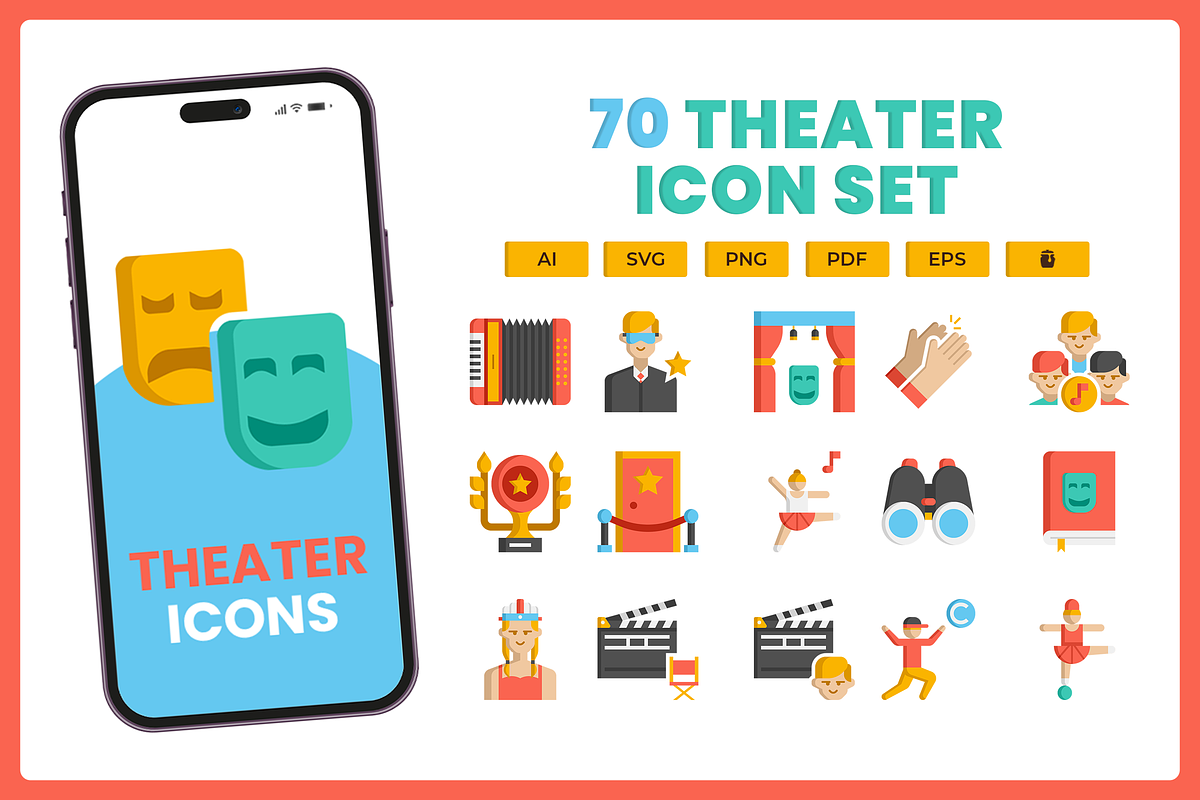 70 Theater Icon Set
