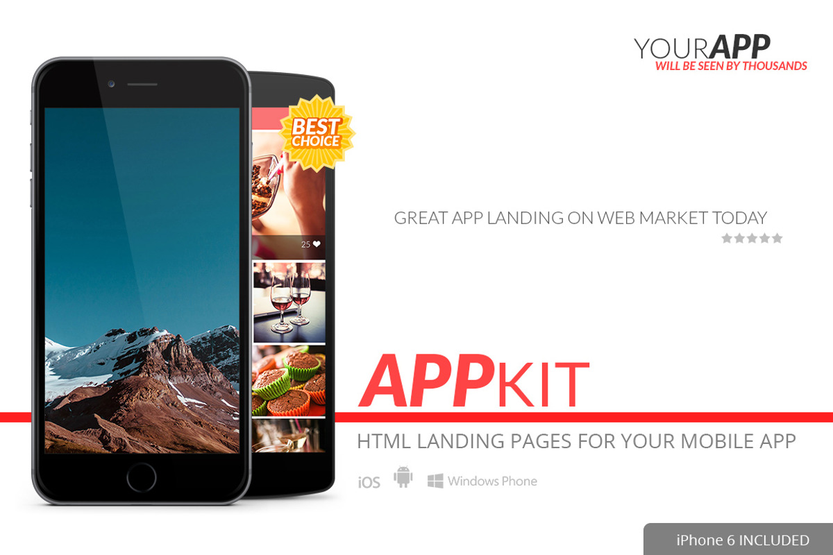 AppKit – Landing Page For Mobile App, a Bootstrap Template by ArtRow Team | Creative Market
