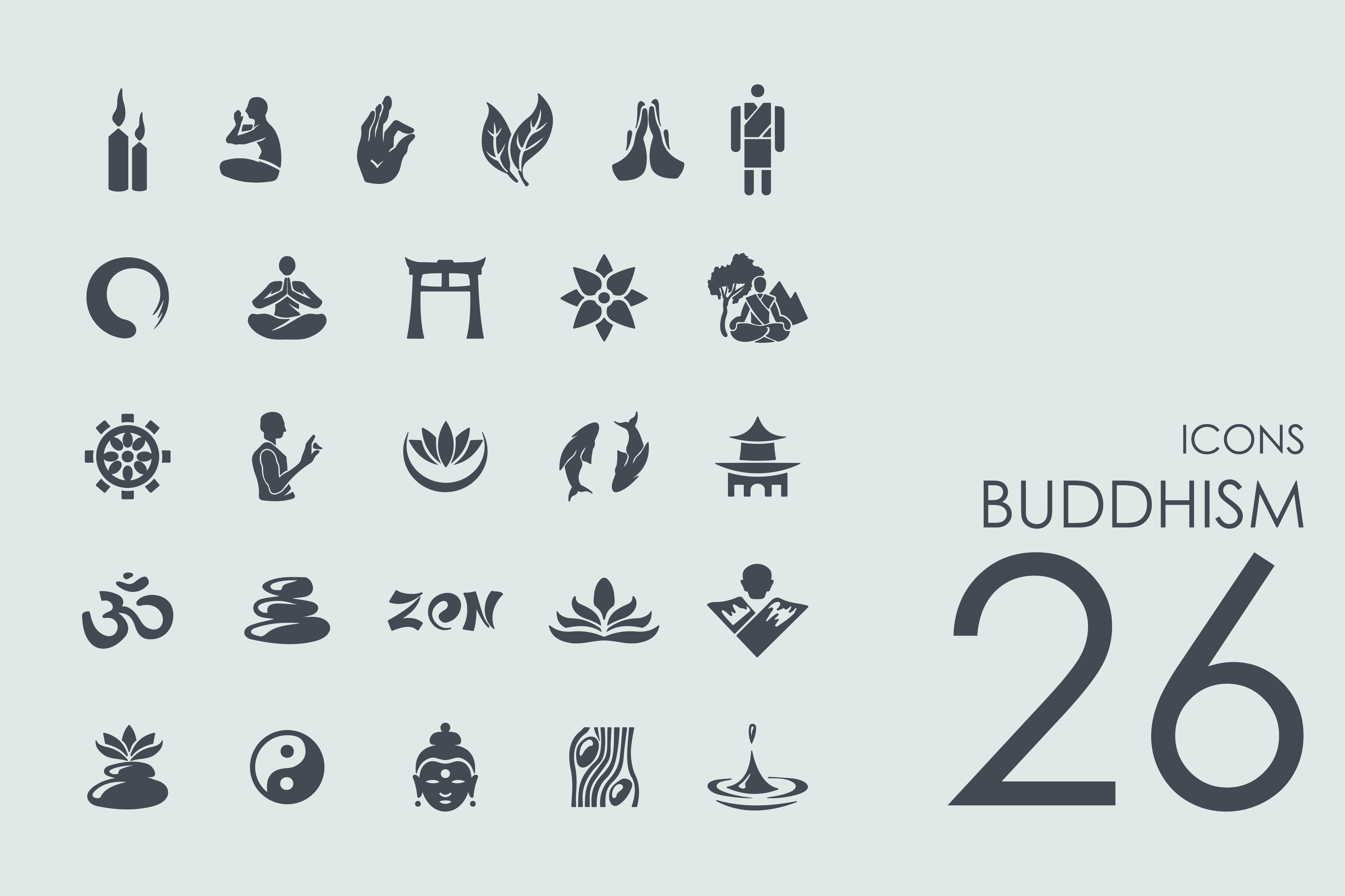 26 Buddhism icons + Bonus, an Icon by Palau
