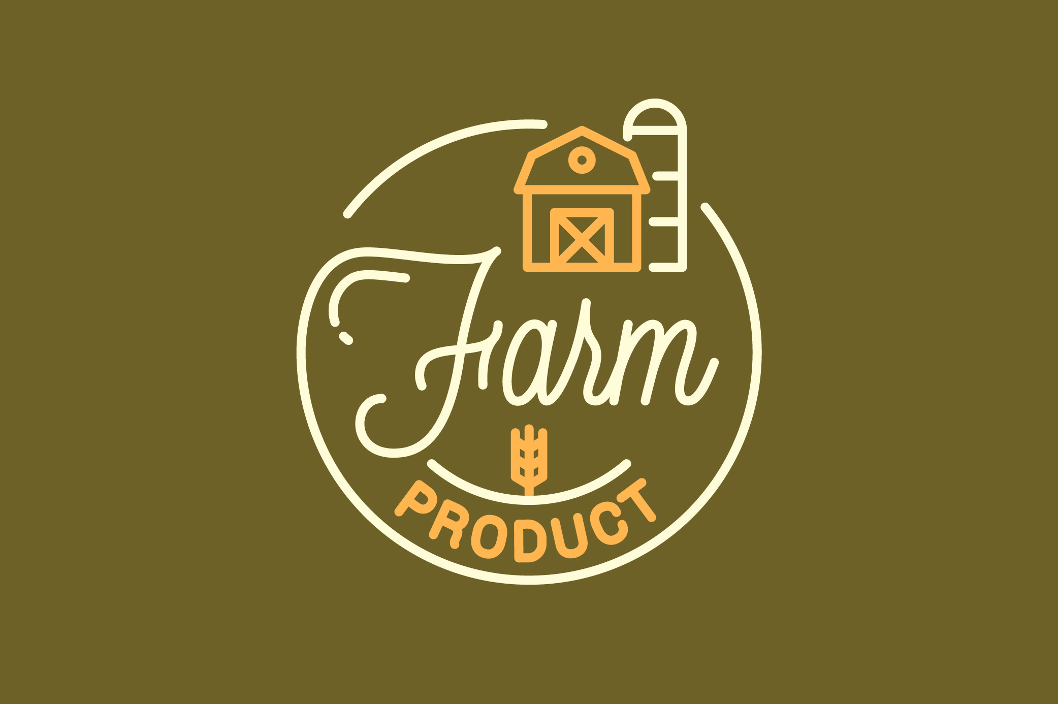 Farm product logo. Round linear logo | Food Illustrations ~ Creative Market