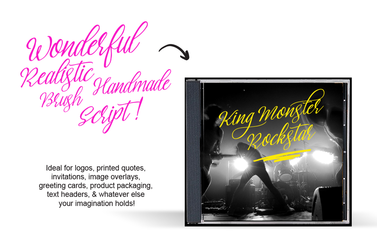 Brightside Typeface, a Script Font by QueenType