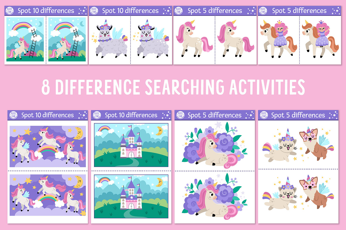 Unicorn games and activities, an Education Illustration by Lexi Claus