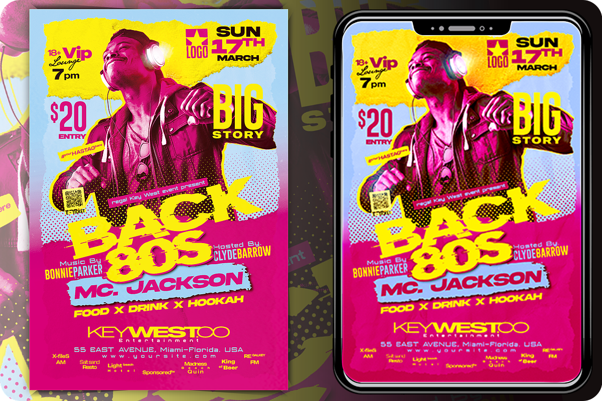 Back 80s Flyer, a Flyer Template by regalDRAW | Creative Market