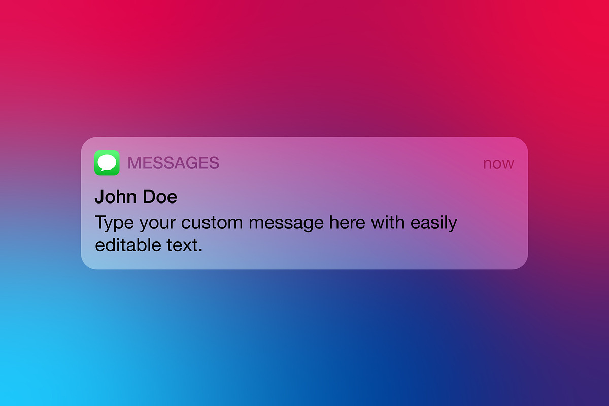 iMessage Notification Vector Mockup, an iPhone Mockup by PixelMind