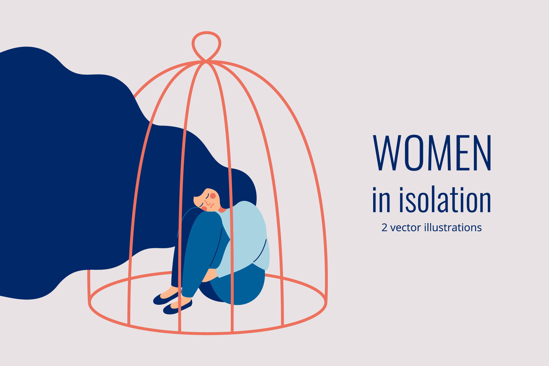 Women In Isolation, a Healthcare Illustration by Mary Long