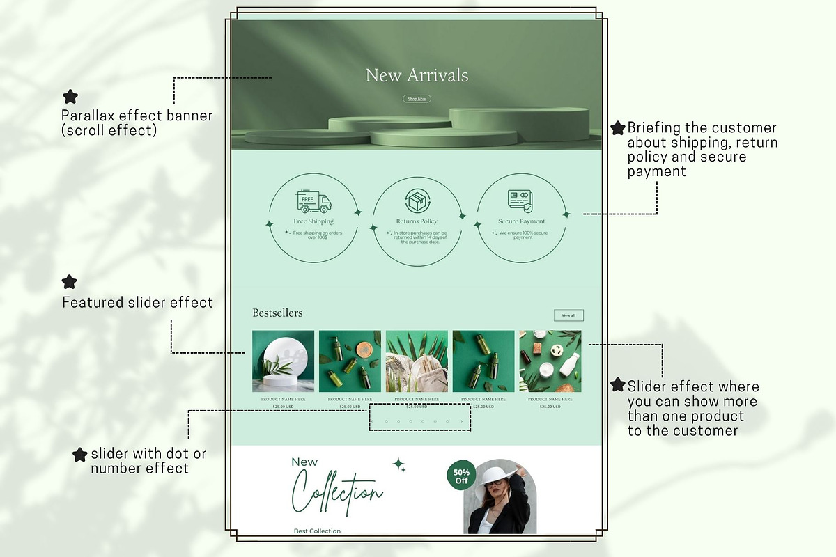 Aesthetic Green Shopify Theme, a Templates & Theme by DaisyStudio