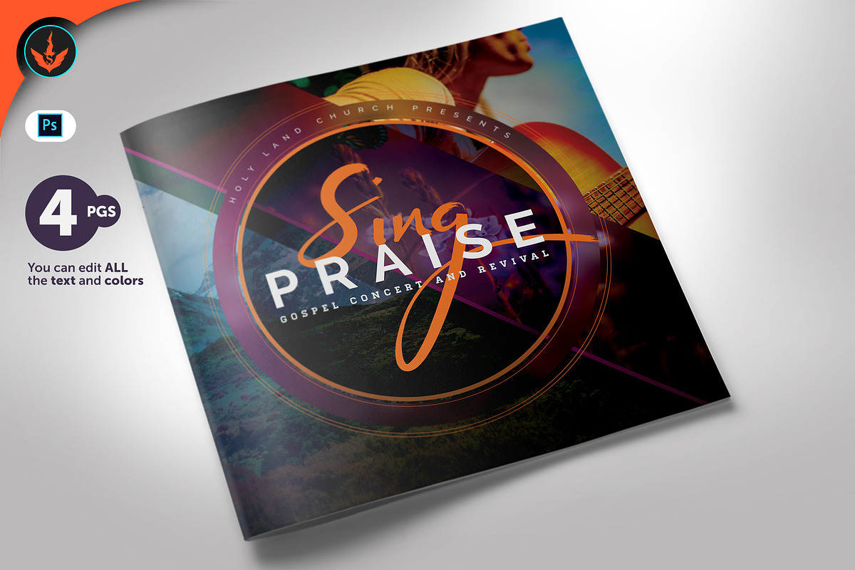 Sing Praise Gospel Concert Program, a Brochure Template by SeraphimChris