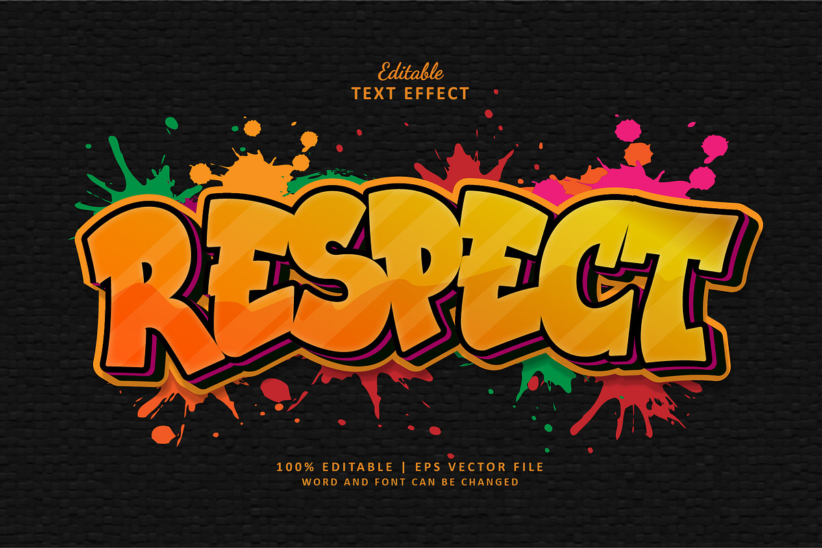 Text Effect Respect Style Graffiti, a Layer Style Add-On by Navy Graphic