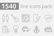 1540 vector line icons pack., an Outline Icon by Visual Generation