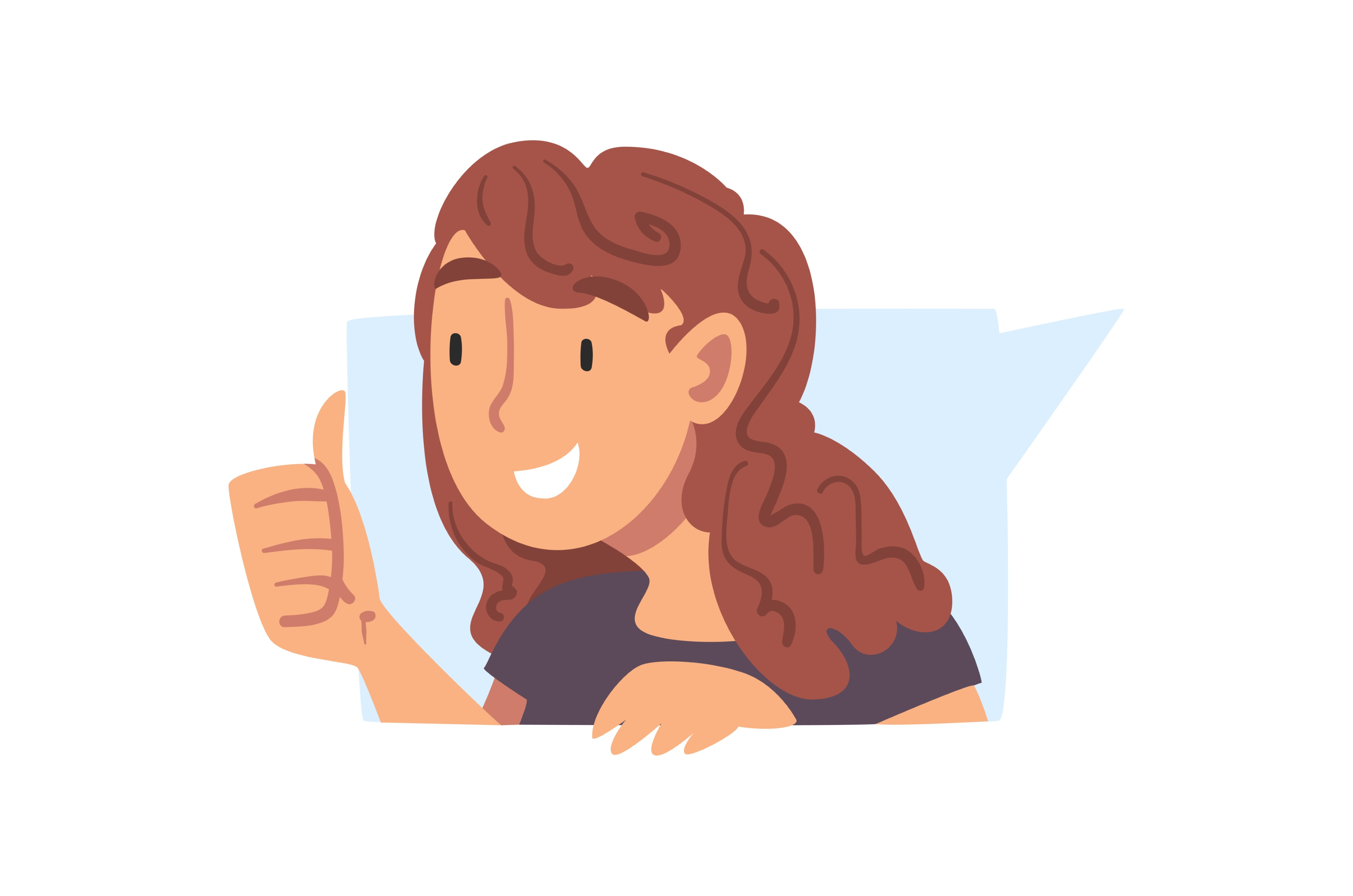 Cheerful Girl Doing Like Hand, a Person Illustration by TopVectors