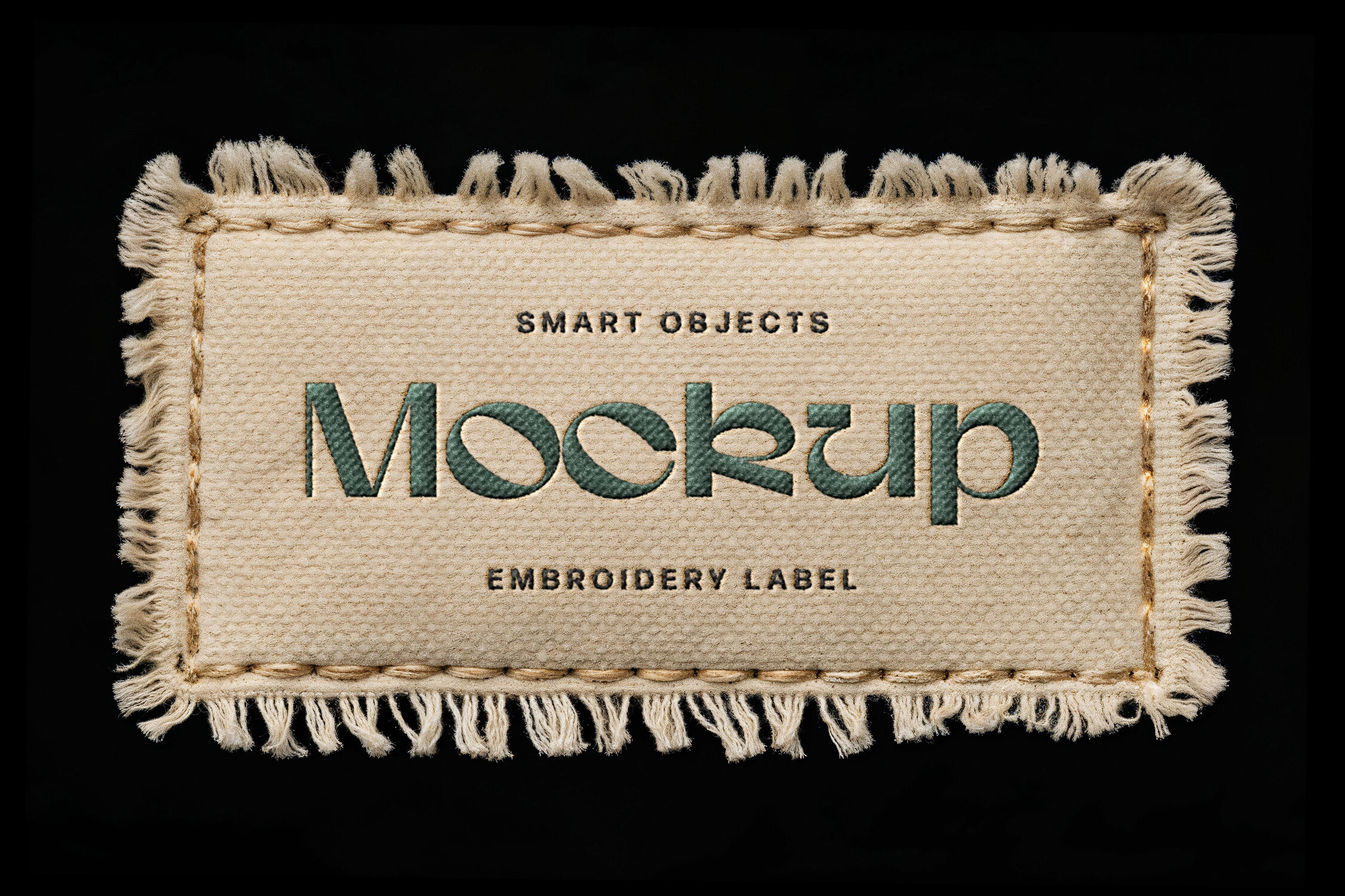 Fringe Embroidery Label Mockup, a Product Mockup by Design Squad