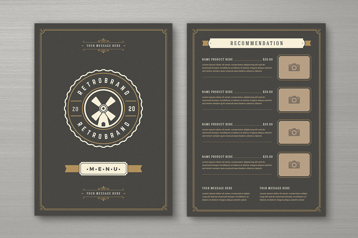 Restaurant Menu with Logo Design, a Brochure Template by Vasya Kobelev