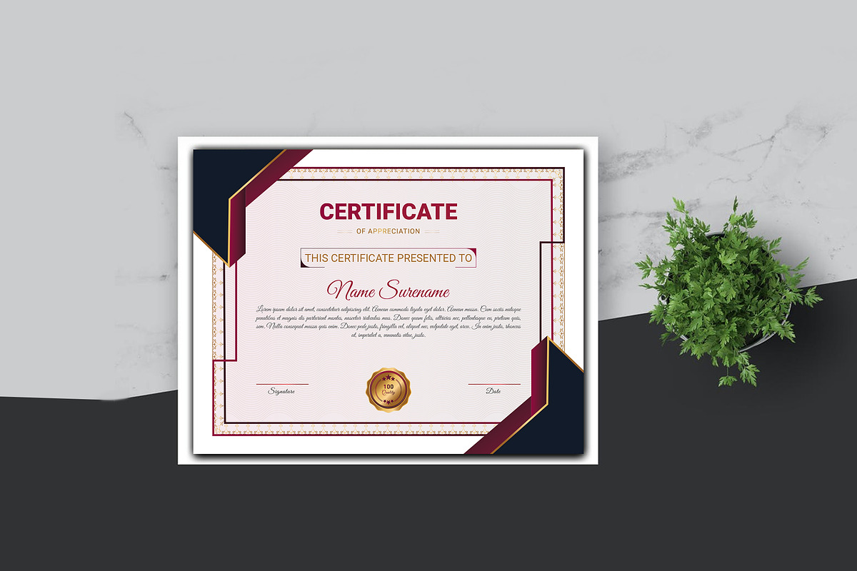 Abstract Certificate Template Design, a Stationery Template by MRI STUDIO