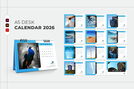 2026 A4 Sans Serif MON-SUN Calendar, a Stationery Template by Running ...