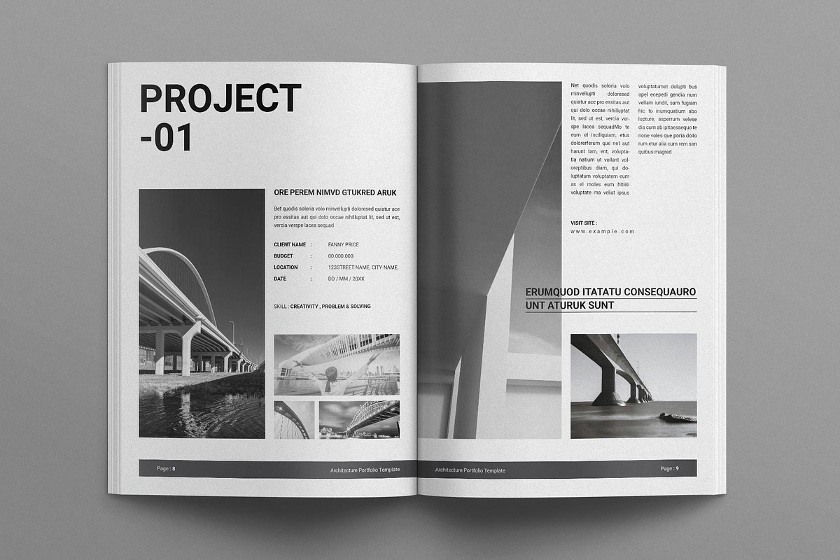 Architecture Portfolio Design Layout, a Brochure Template by E-Type