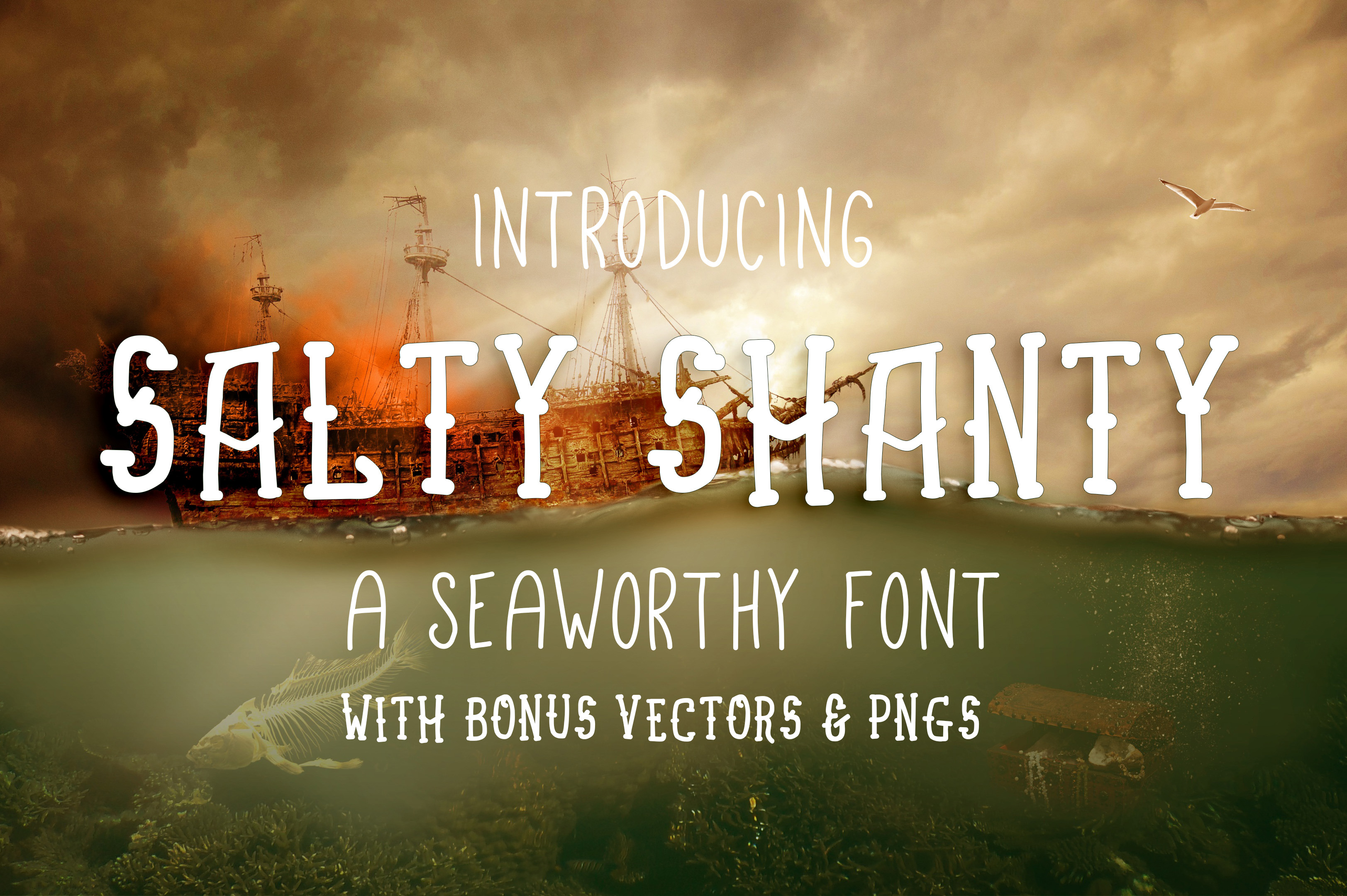 Salty Shanty - A Seaworthy Font, a Slab Serif Font by Phat Happy Life
