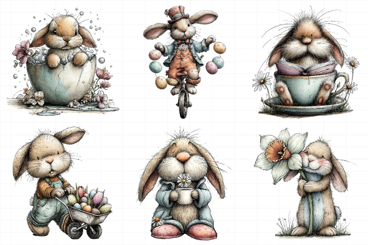 Whimsical Easter Clipart, an Illustration by Daily.Designs