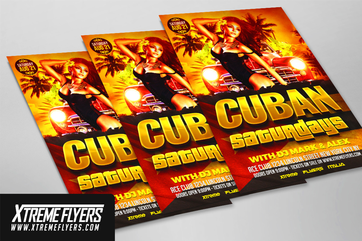 Cuban Latin Flyer Template, a Flyer Template by XtremeFlyers