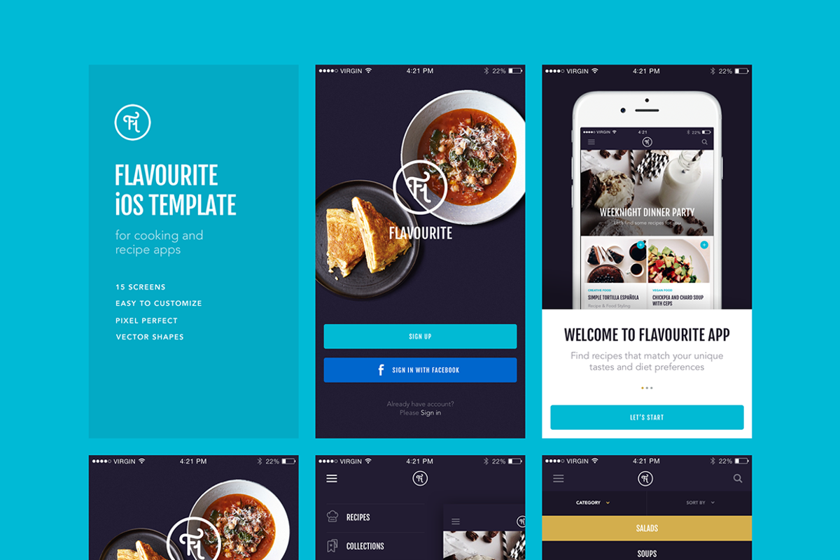 App Design Starter Kit, an UI Kit Template by Great Simple