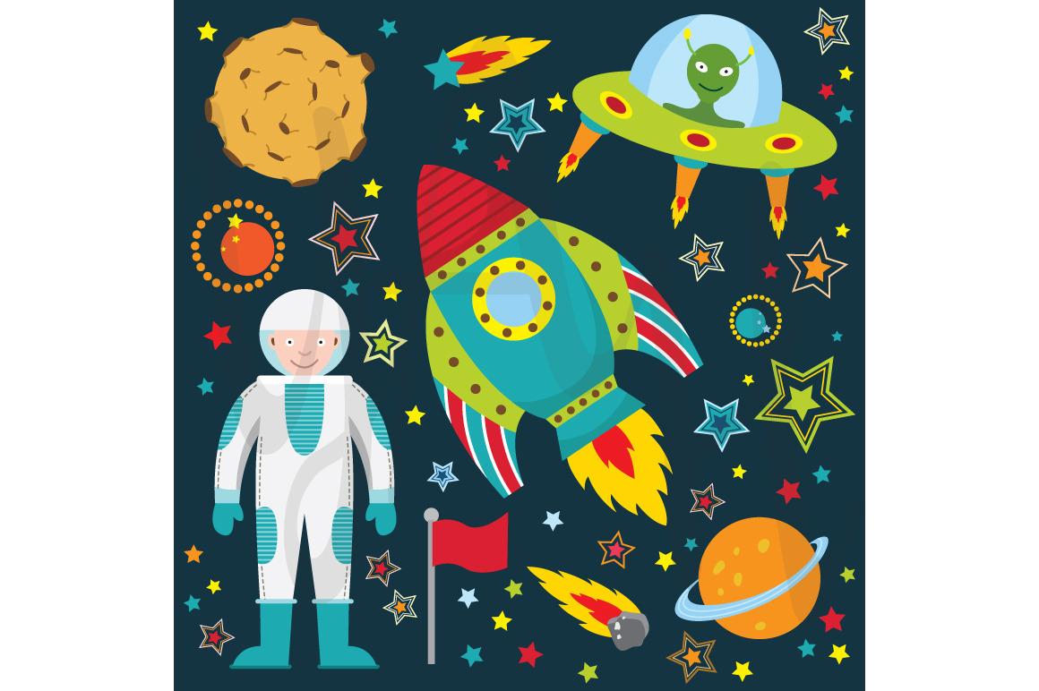 Outer Space Clip Art, an Illustration by YenzArtHaut