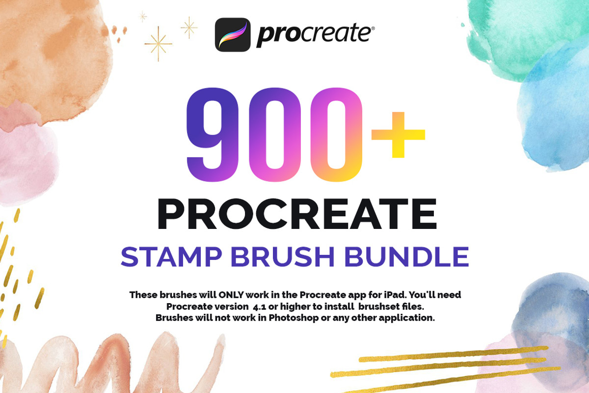 900+ Procreate Stamp Brushes Bundle, a Brush Add-On by Design Forest | Creative Market